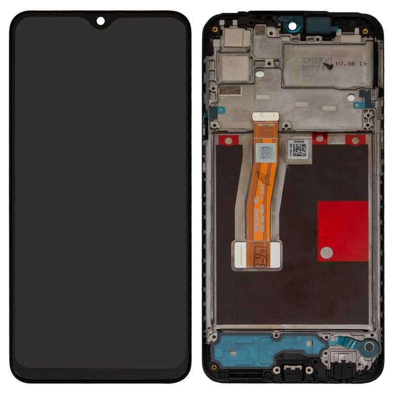 LCD compatible with Realme 5 Pro, (black, with frame, Original (PRC ...